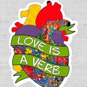 Love is a Verb Vinyl Sticker - Etsy