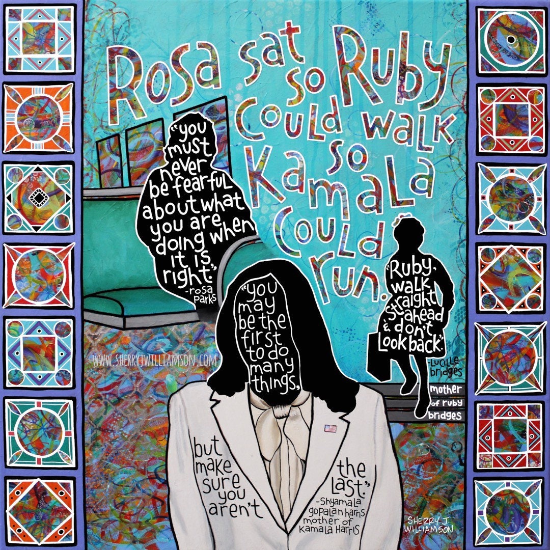 Momentum Print of Rosa Parks, Ruby Bridges and Kamala Harris Art 8x8 ...