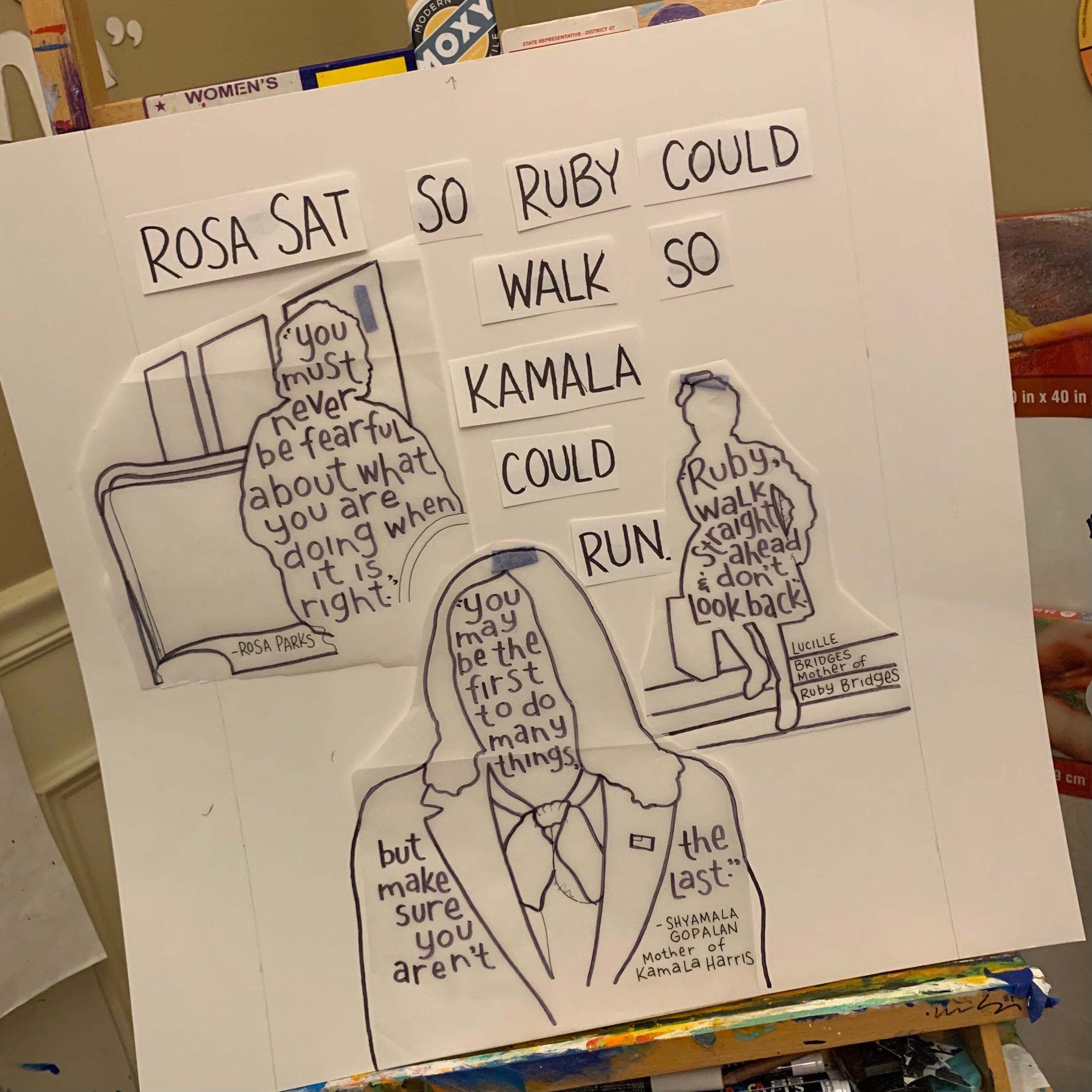 Momentum Print of Rosa Parks, Ruby Bridges and Kamala Harris Art 8x8 ...