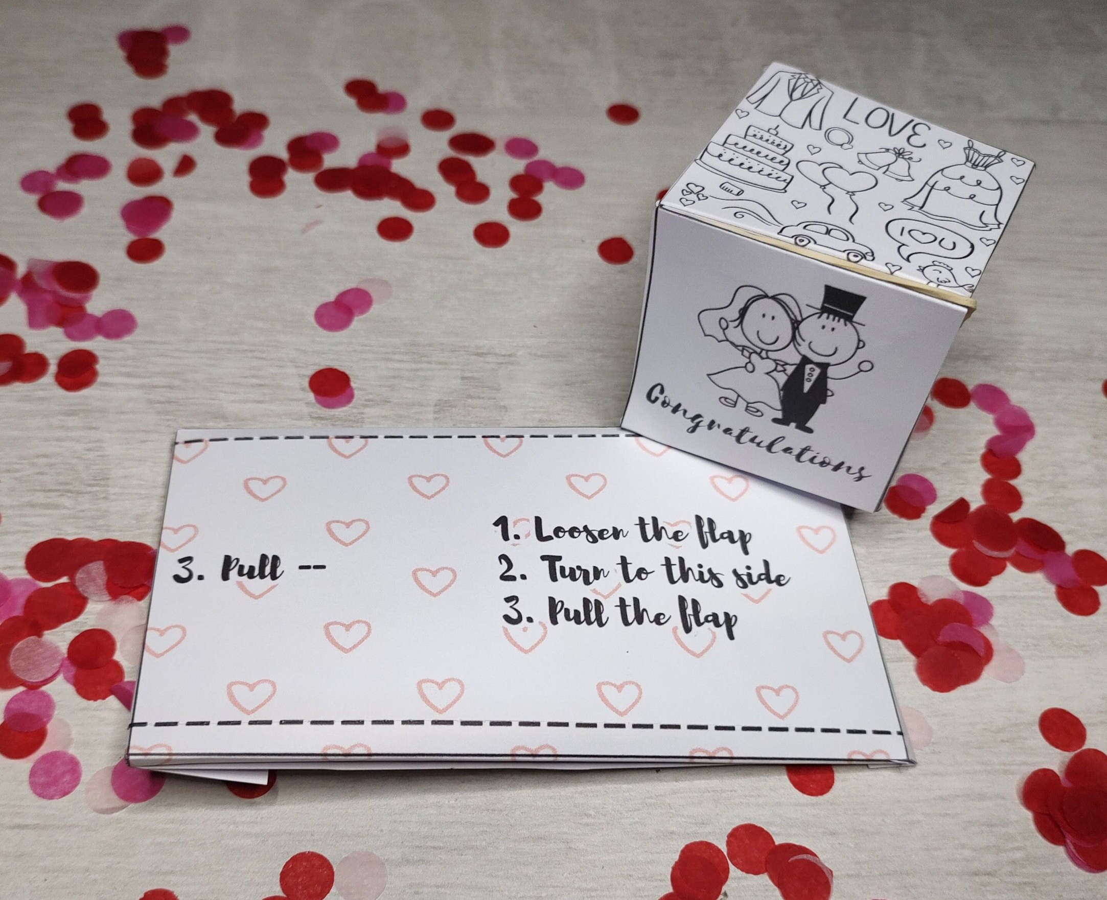 Bombfetti Surprise Party Card. Exploding Confetti Wedding Wishes, Let's ...