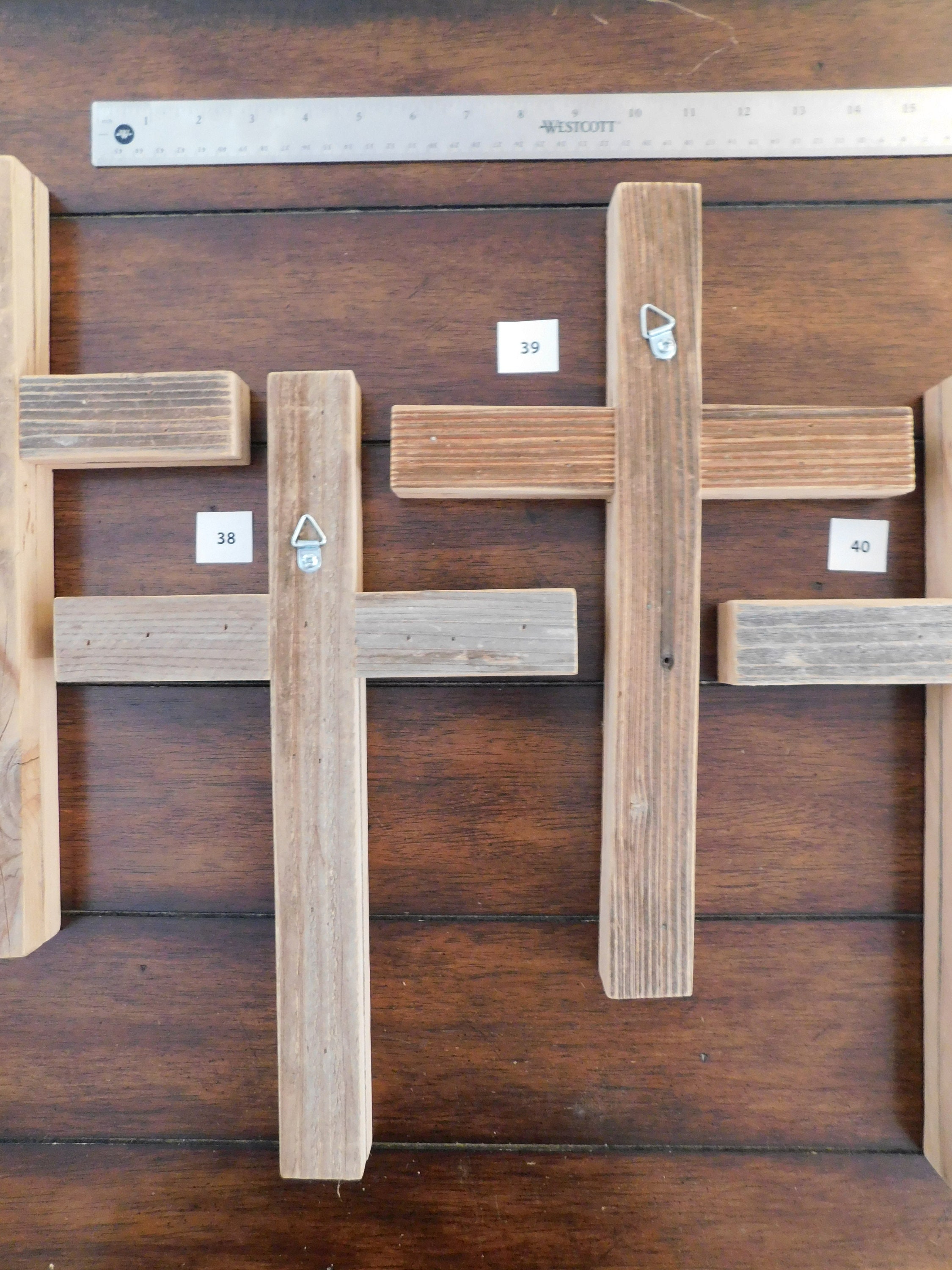 Plain Medium Narrow Wall Cross Made of Weathered Cedar | Etsy