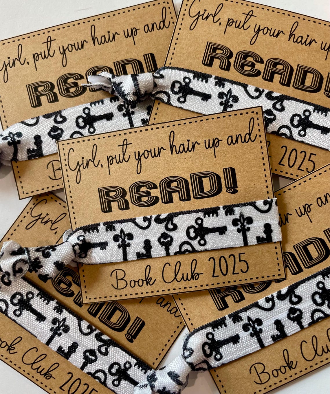 Book Club Favors: Kraft Card Hair Tie Gifts Women's Bible Study Gifts ...