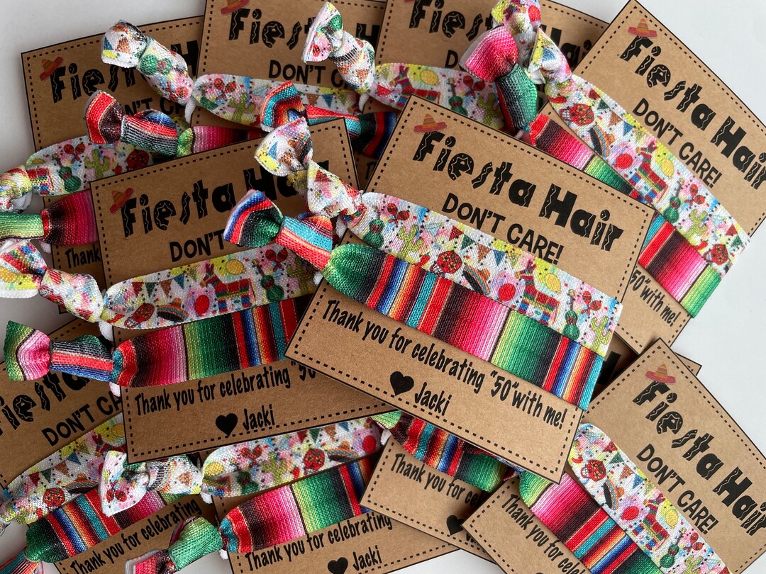Fiesta Hair Dont Care Thank You Favor Birthday Party Mexican Fiesta ...