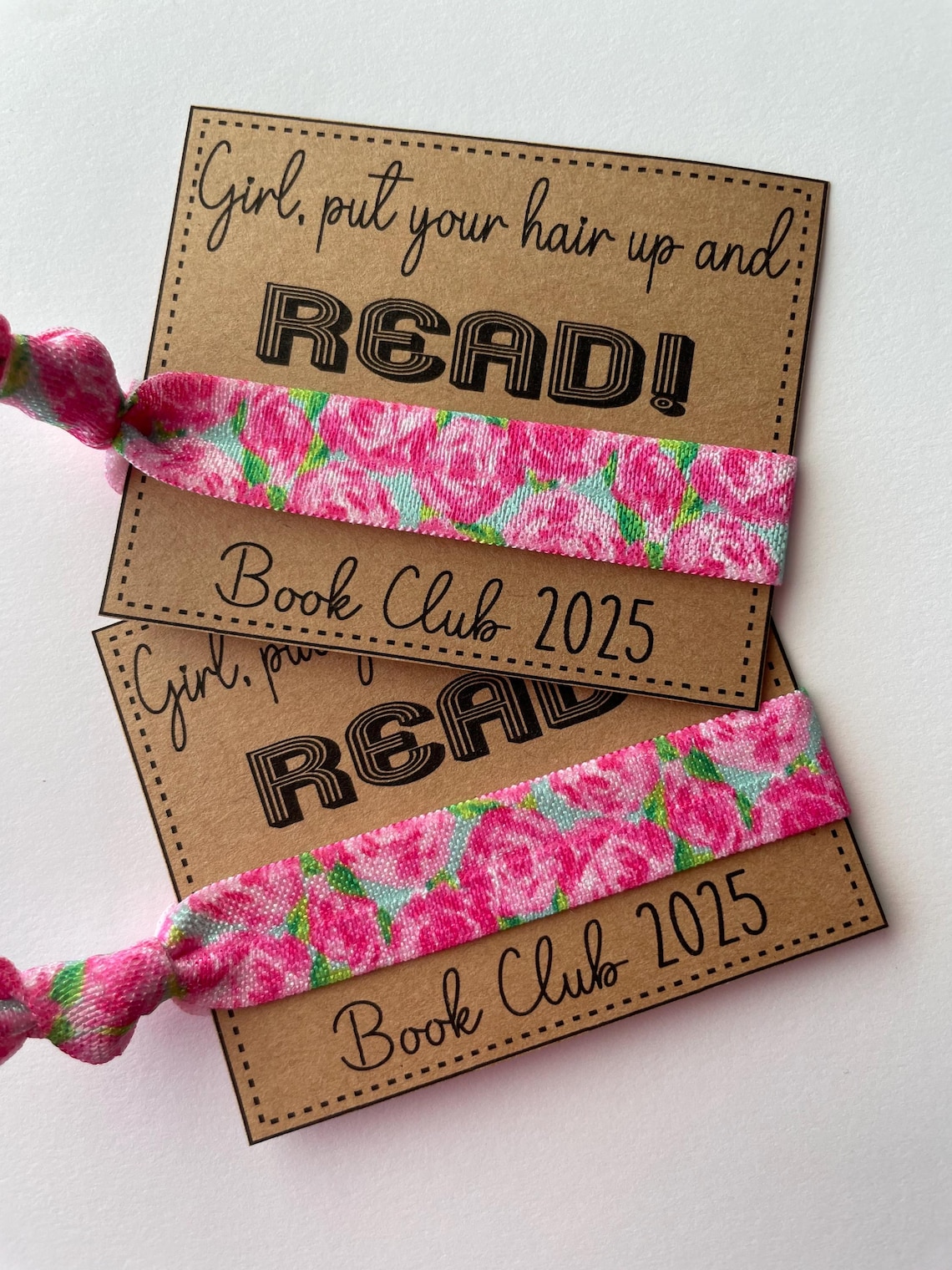 Book Club Favors: Kraft Card Hair Tie Gifts Women's Bible Study Gifts ...