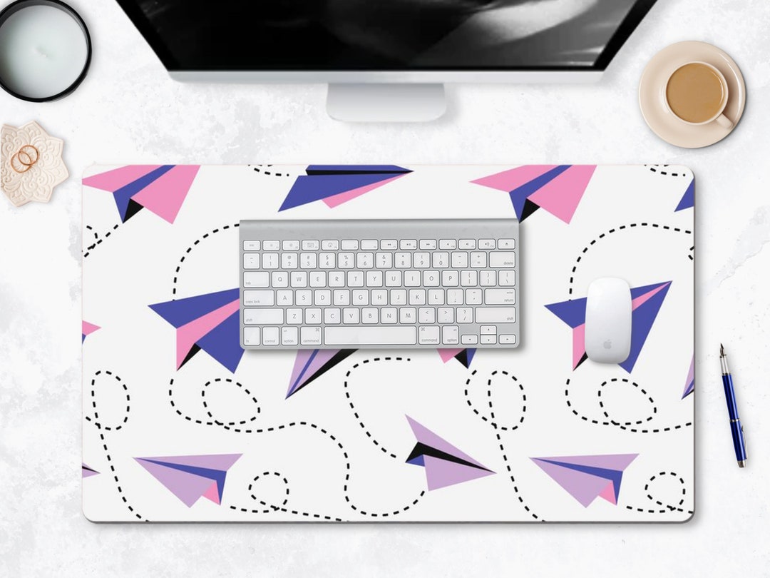 Paper Plane Desk Mat, Trendy Workspace, Aesthetic Desk Pad, Desk Mat ...