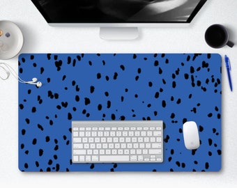 Blue Pink Abstract Dots Desk Mat, Aesthetic Desk Accessory, Cute ...