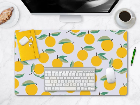 Lemon Desk Mat Lemon Print Desk Pad Aesthetic Desk - Etsy