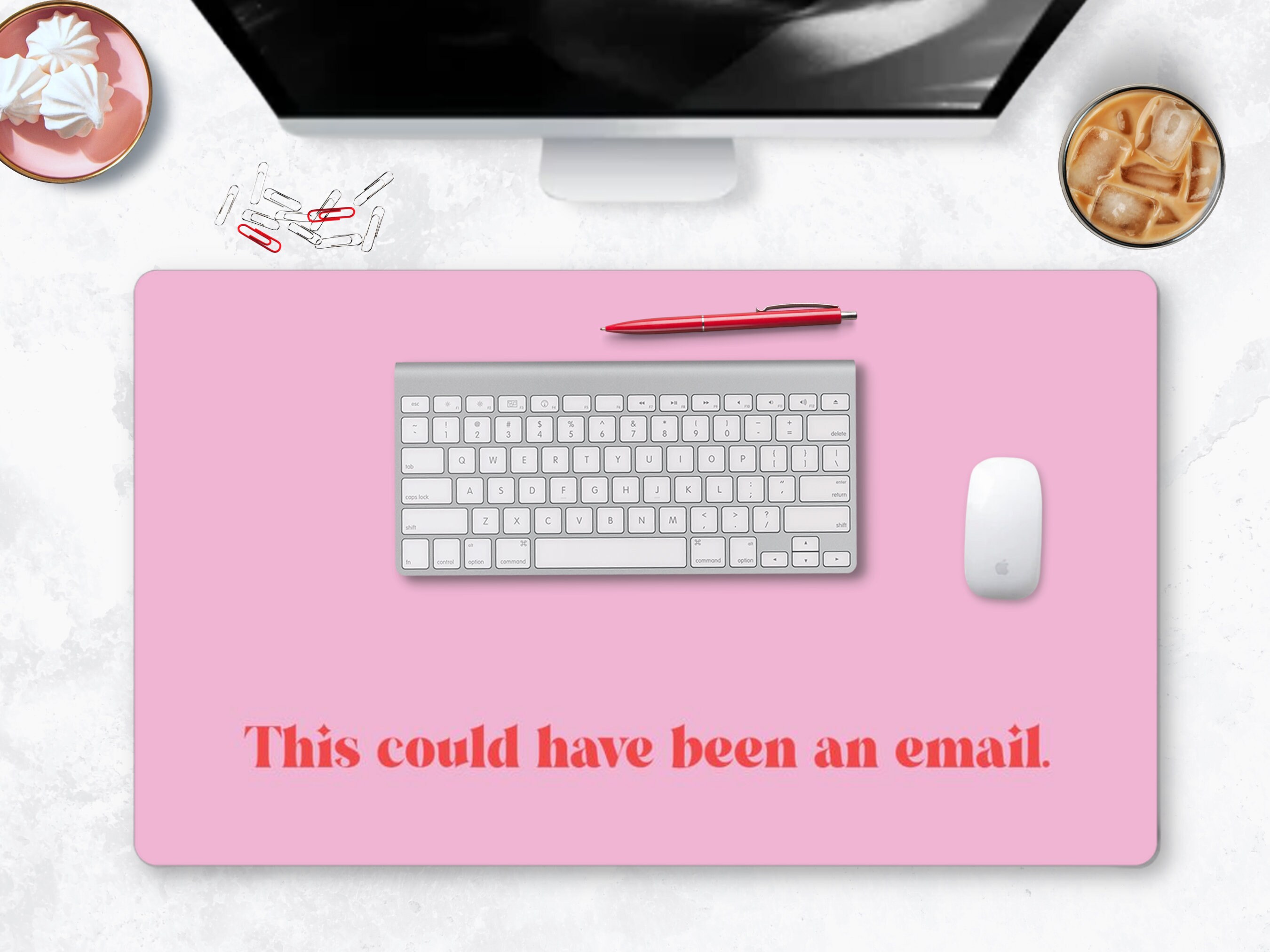 This Could Have Been an Email Desk Mat, Snarky Desk Pad, Pink Desk ...