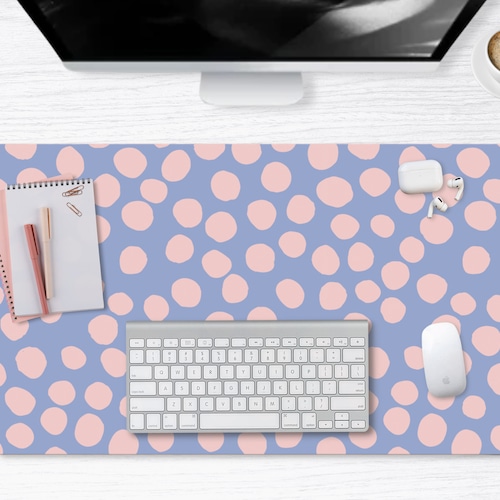 Grey Abstract Dots Desk Mat Aesthetic Desk Accessory Cute - Etsy