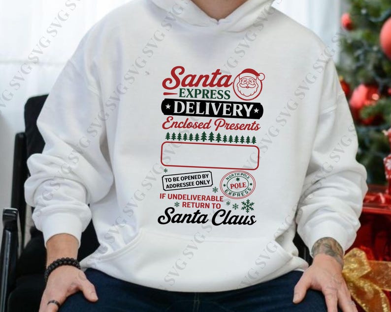 Santa Express Enclosed Present SVG | Christmas Gift Label Cut File ...