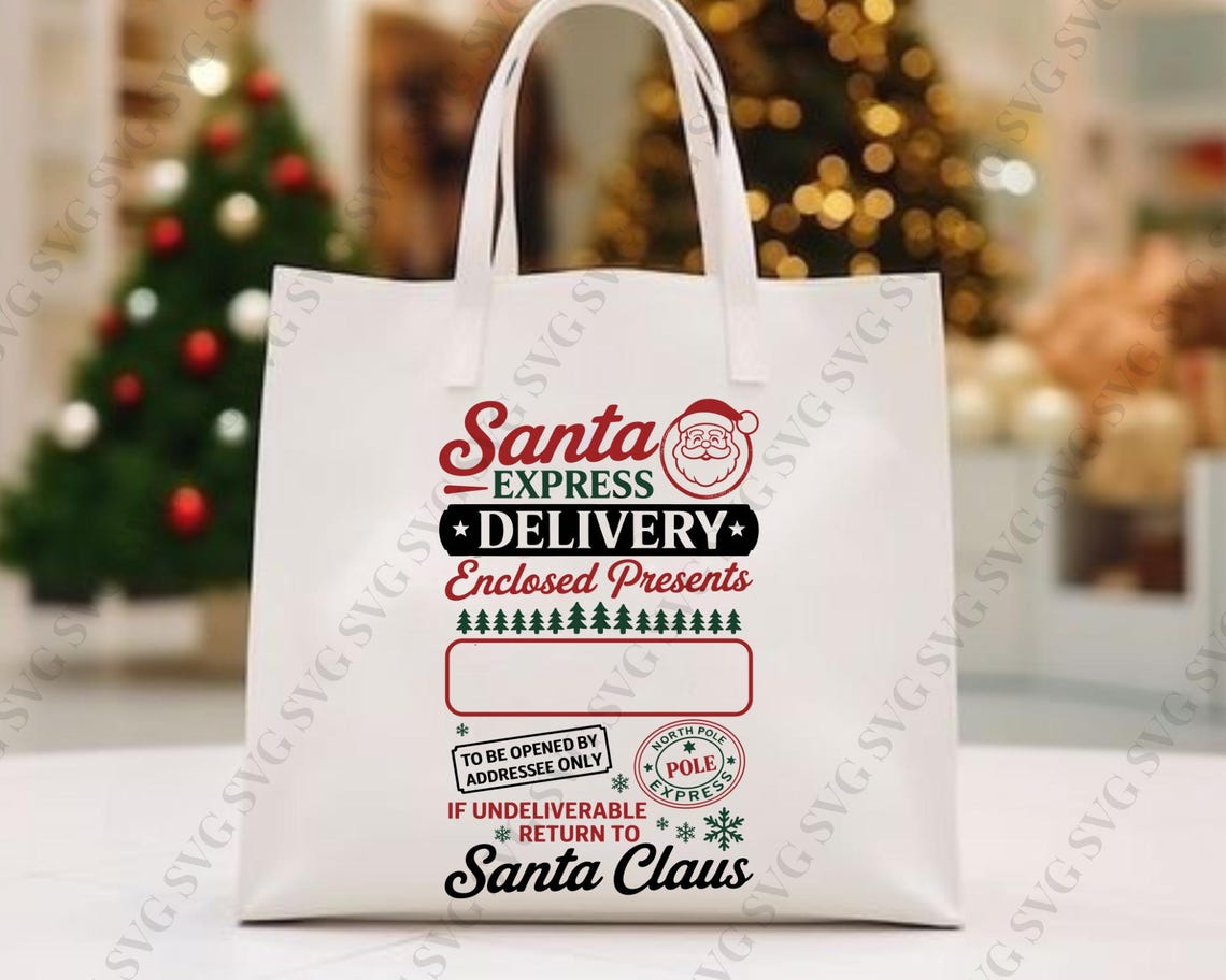Santa Express Enclosed Present SVG | Christmas Gift Label Cut File ...