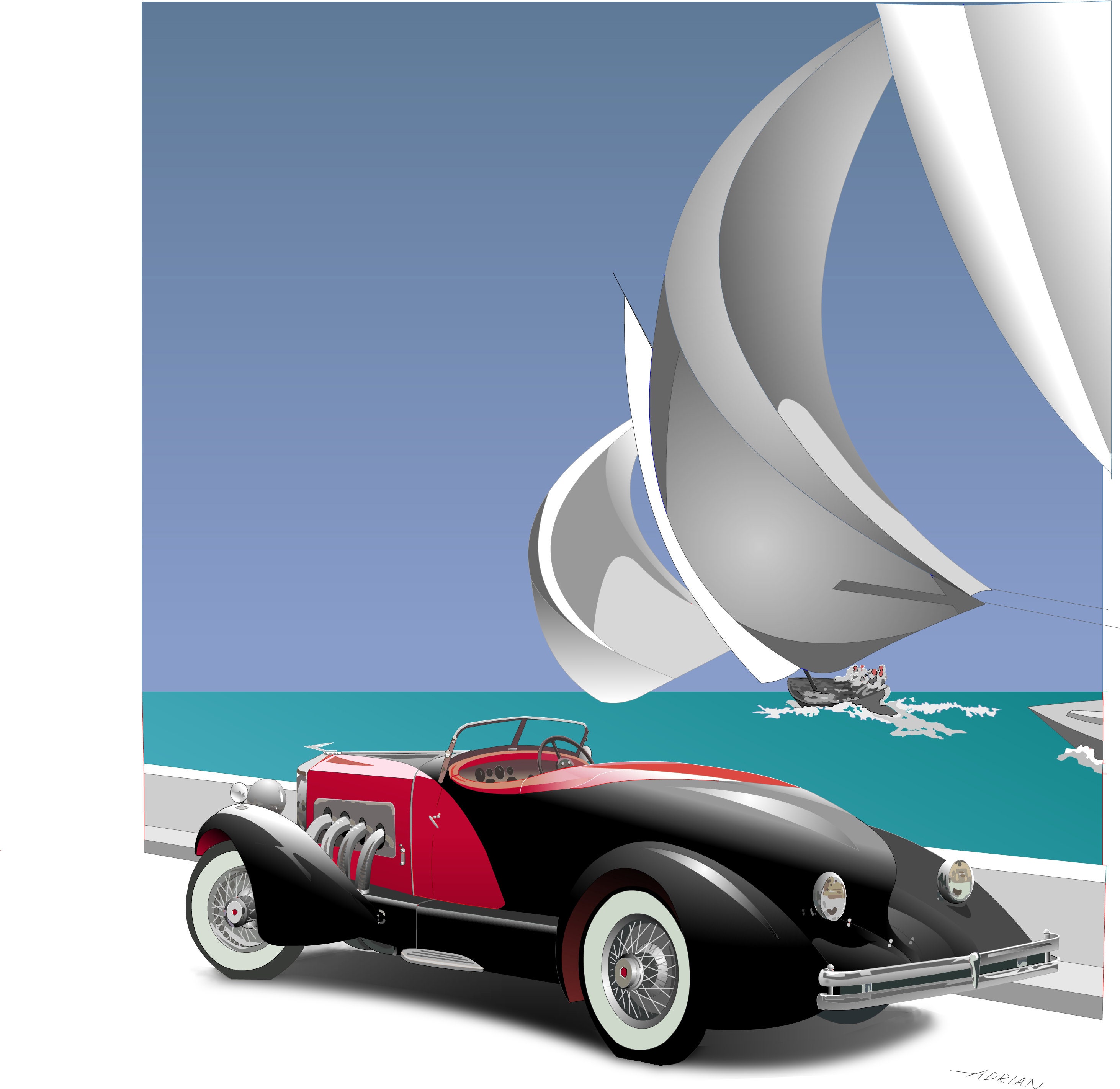 Duesenberg Boattail Racer Car - Etsy
