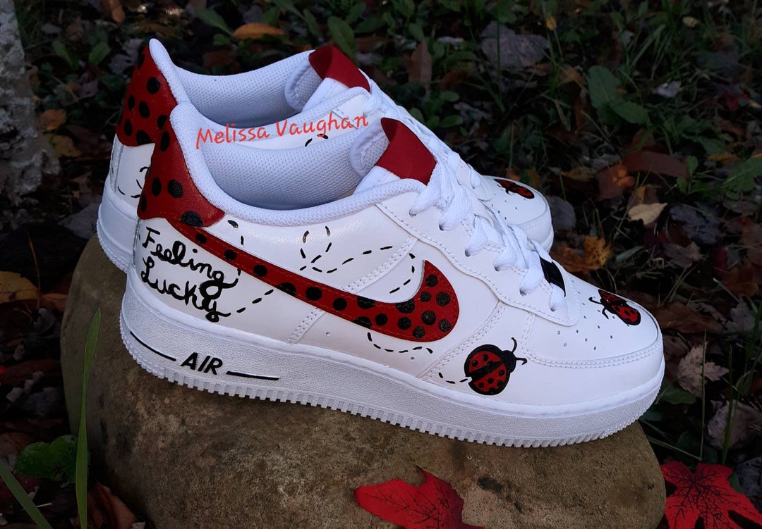 Custom, Hand Painted, Luckybugs, Air Force 1s, Ladybugs, Bugs, Red ...