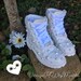 Custom, Hand Painted, White, Timbs, Pearls, Gift, Mid, Boots, Shoes ...