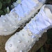 Custom, Hand Painted, White, Timbs, Pearls, Gift, Mid, Boots, Shoes ...