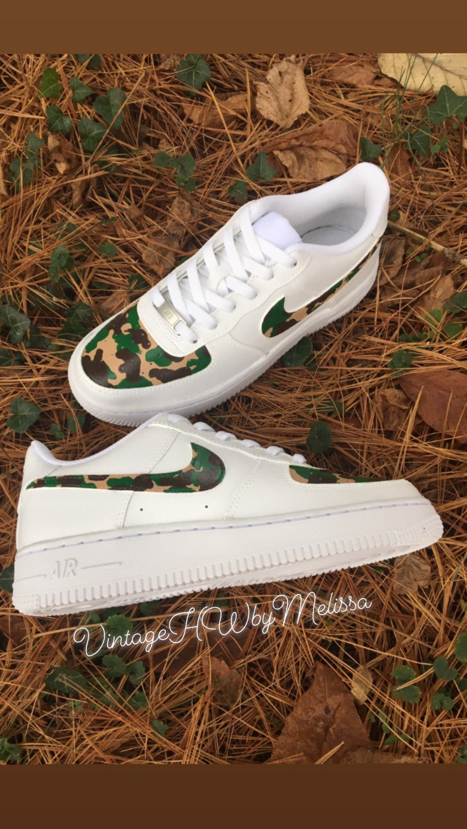 Custom Hand Painted Camo Air Force 1s Camouflage Green - Etsy