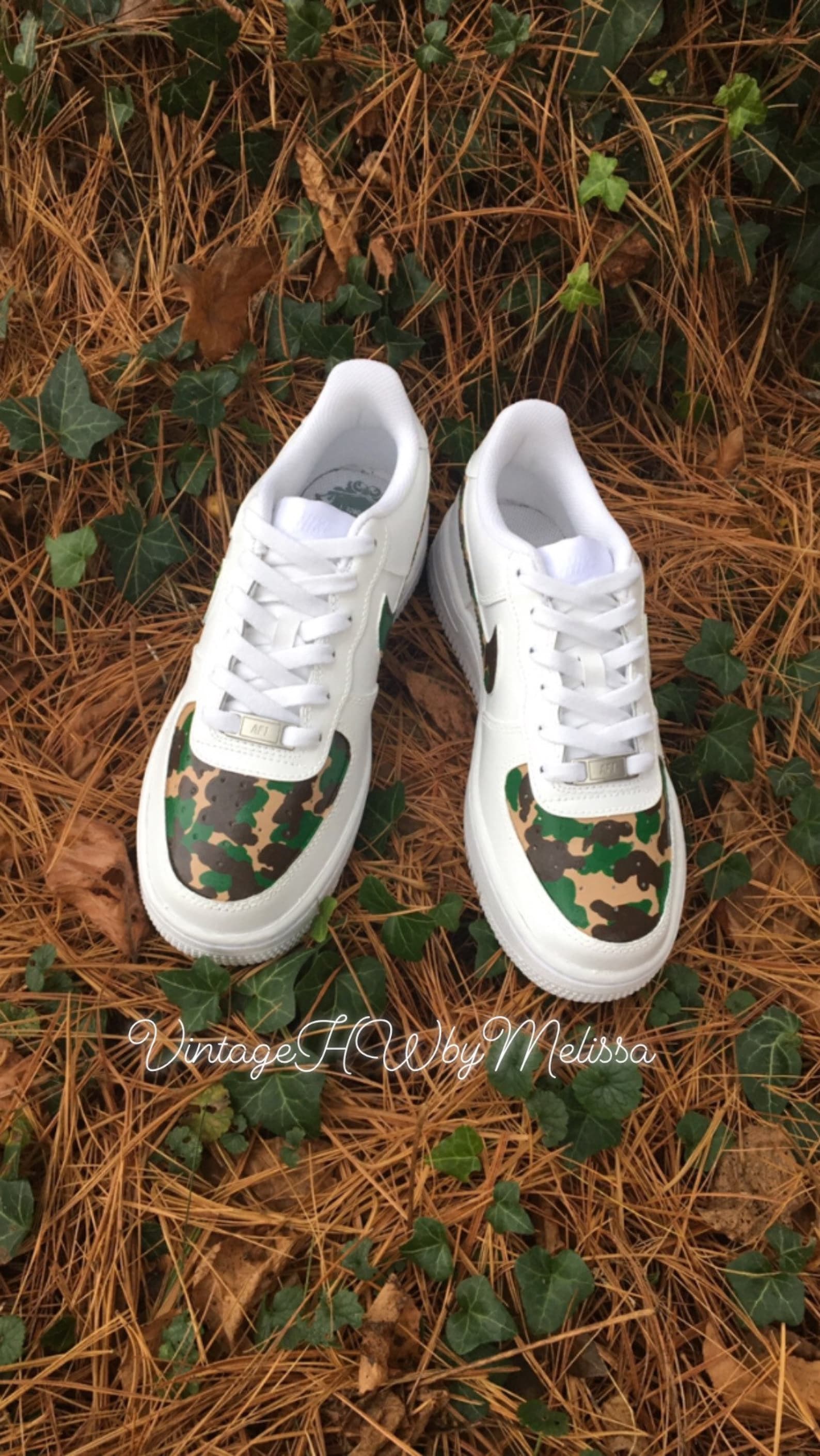 Custom Hand Painted Camo Air Force 1s Camouflage Green - Etsy