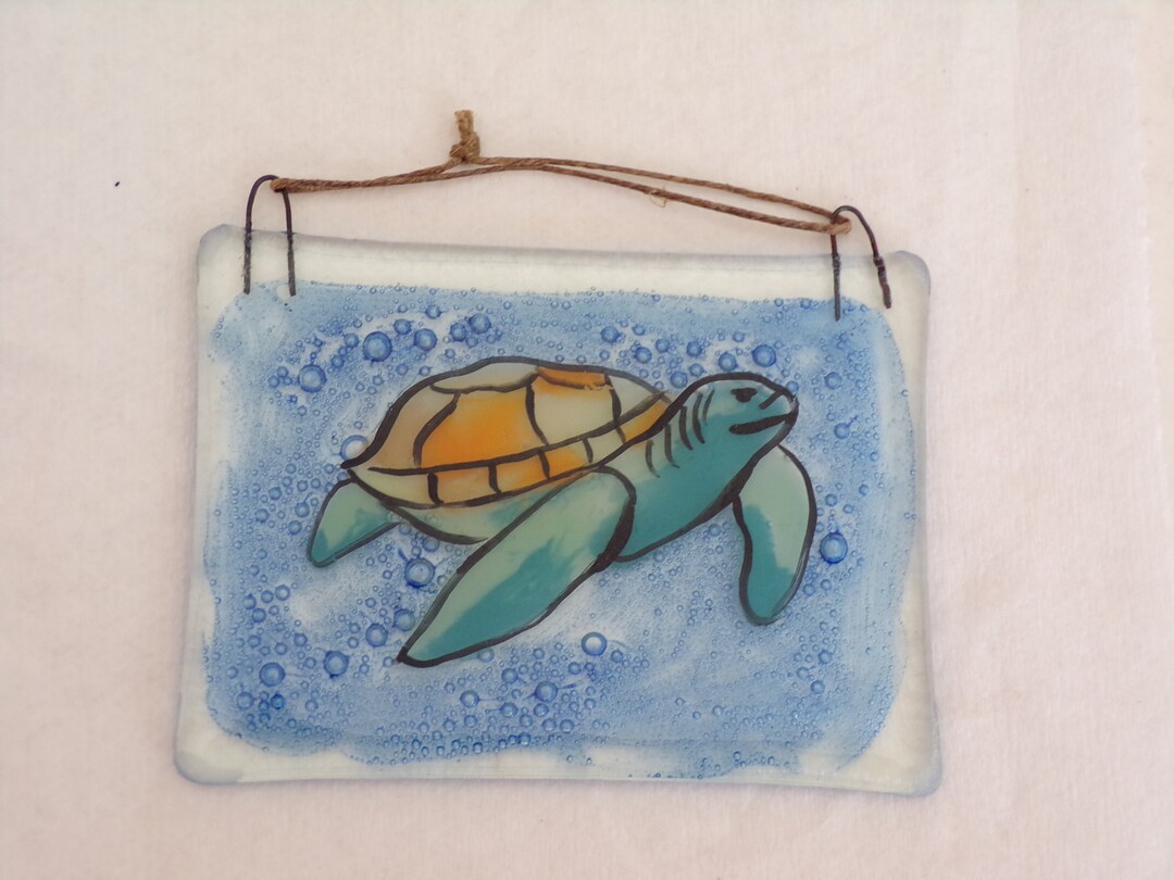 Turtle Suncatchers, Window Decorations, Hand Painted, Fused Glass, Sea ...