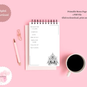 Customer Service, Note Pages Printable, Printable Stationary, Instant ...