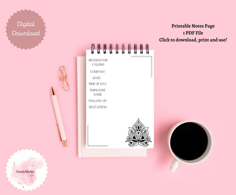 Customer Service, Note Pages Printable, Printable Stationary, Instant ...