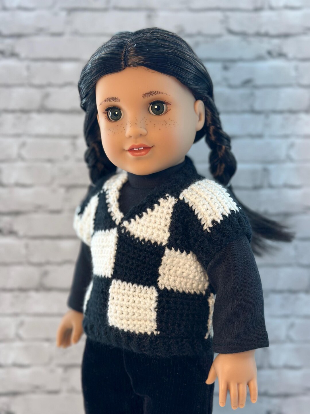 Checkerboard Sweater Crochet **PATTERN** for 18" Doll - Etsy