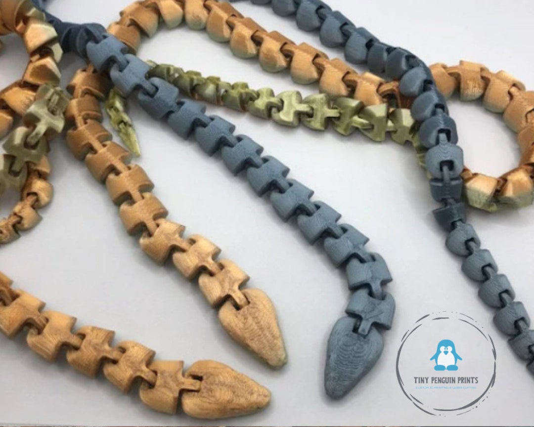 Flexi Fidget Snake- Articulated, 3D Printed, Toy, Gift, Fidget Stim ...