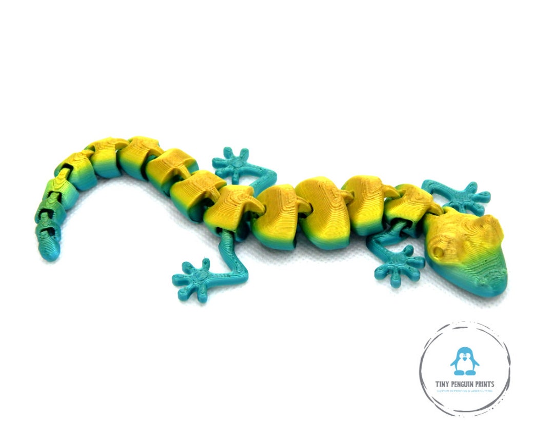 Flexi Gecko Fidget Toy - Articulated, 3D Printed, Toy, Gift, Fidget ...