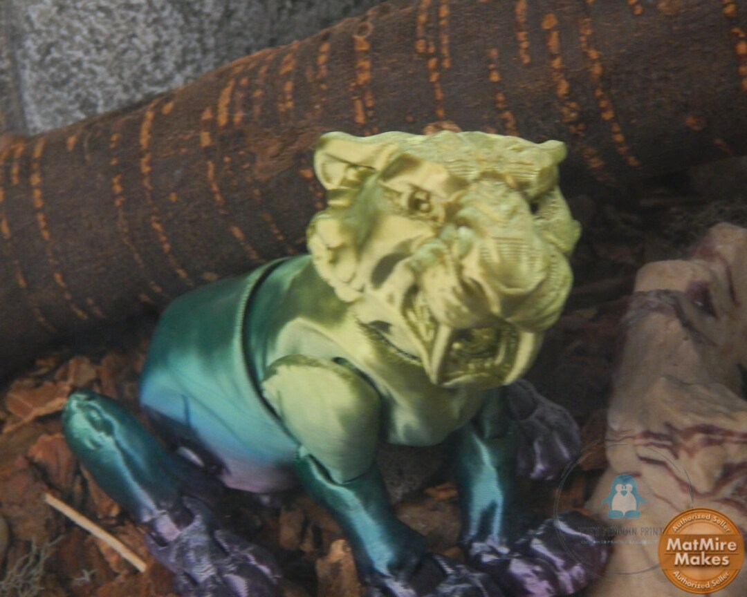 Sabertooth Tiger Fidget Pet - Articulated, 3D Printed, Toy, Gift ...