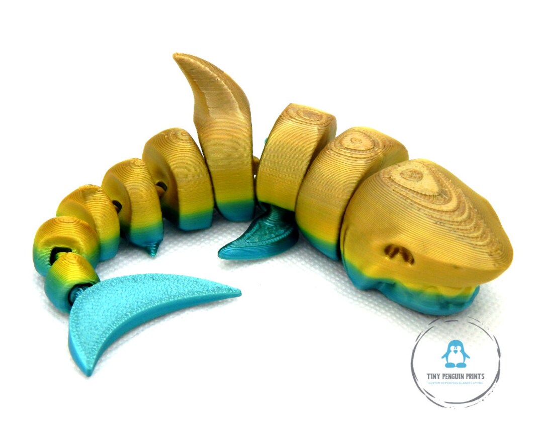 Flexi Shark Fidget - Articulated, 3D Printed, Toy, Gift, Fidget Stim ...