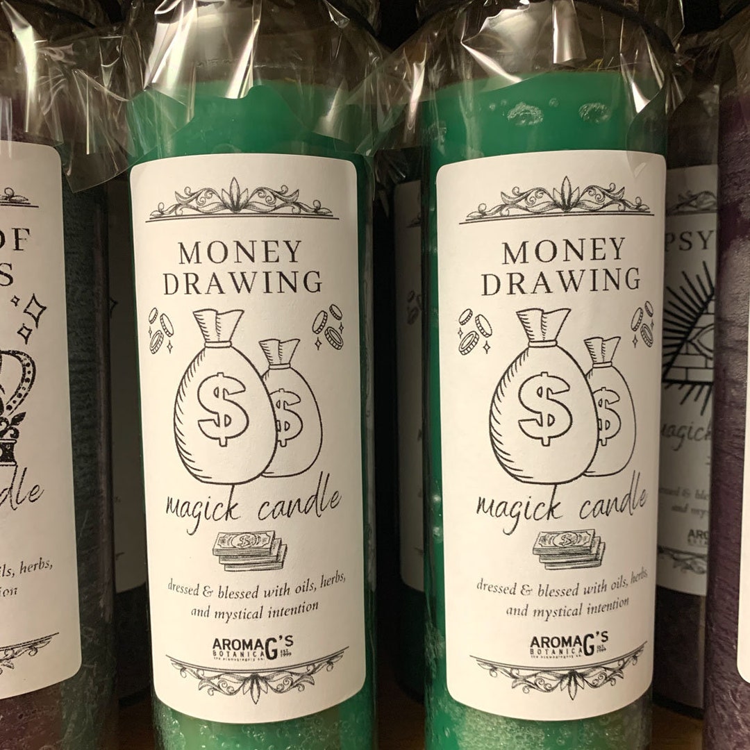 Money Drawing Spell Candle - Blessed & Dressed 7 Day Candle - Etsy