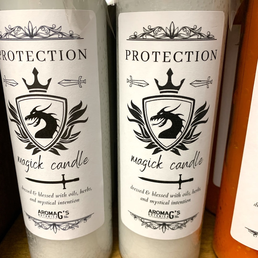 Protection Spell Candle - Blessed & Dressed 7 Day Candle - Etsy