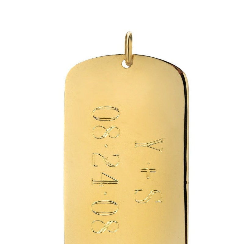 Gold Dog Tag - Etsy