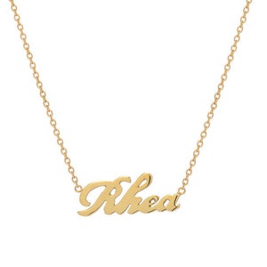 14k Gold Script Name Necklace Gold Name Necklace | Etsy