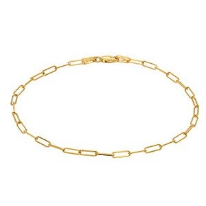 14k Gold Open Link Chain Anklet - Etsy