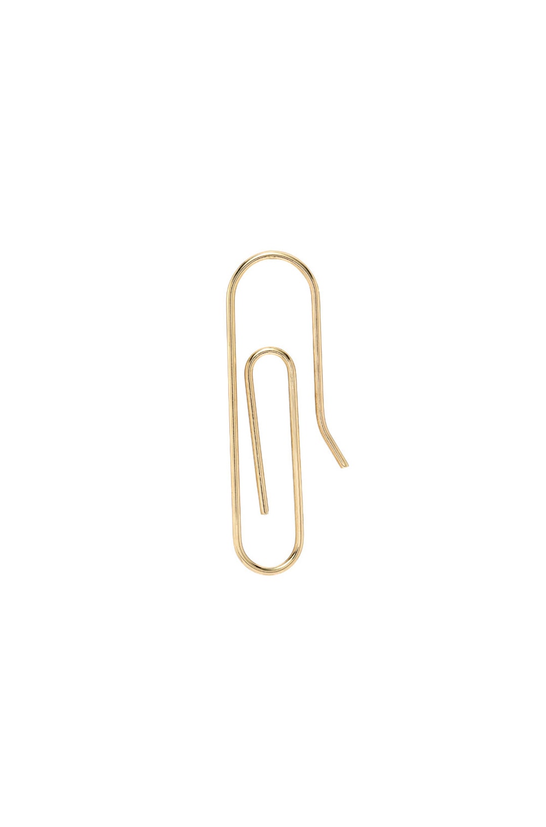 14k Gold Paper Clip Earring - Etsy
