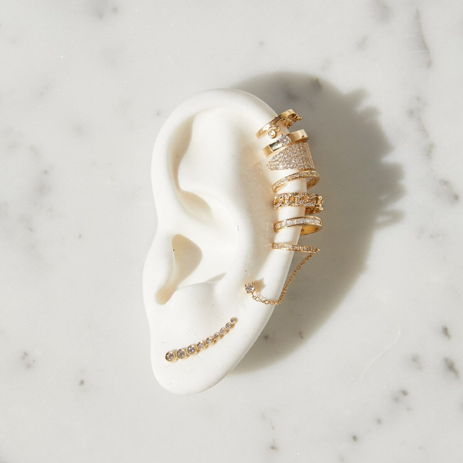 Diamond Ear Cuff Pave Diamond Solid 14k Gold | Etsy