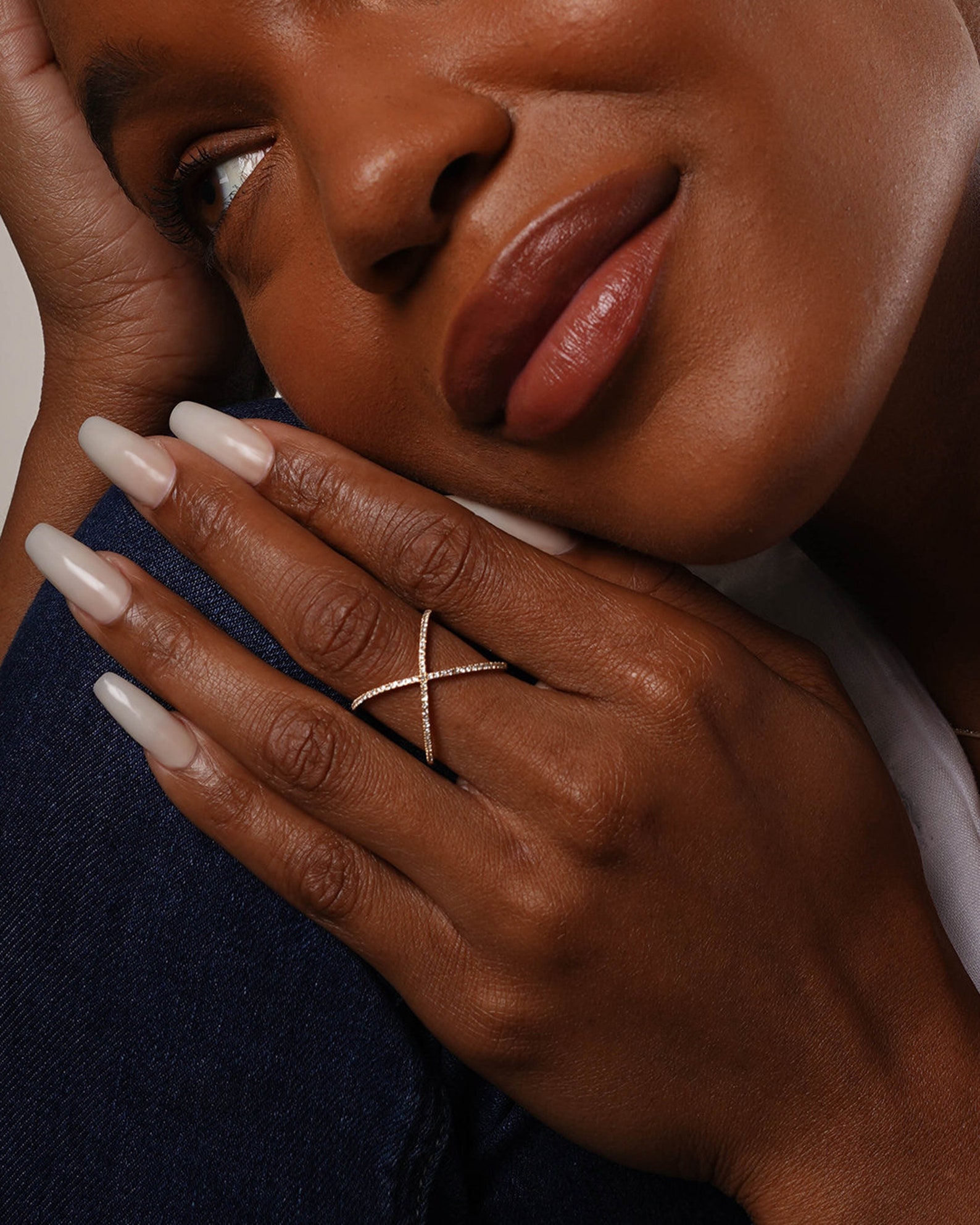 Diamond X Ring, Pave Diamond X Ring, 14k Solid Gold - Etsy