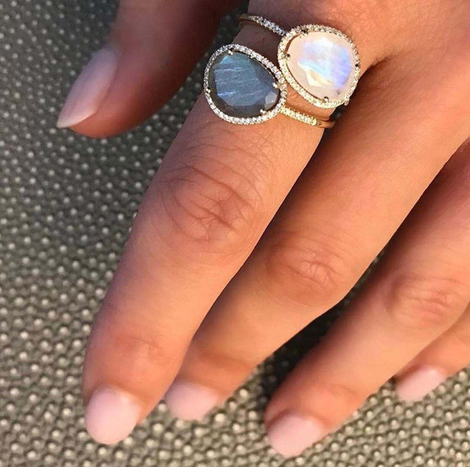 Labradorite Diamond Ring - Etsy