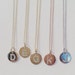 Small Diamond Initial Necklace, Diamond Initial Disc, 14k Solid Gold - Etsy
