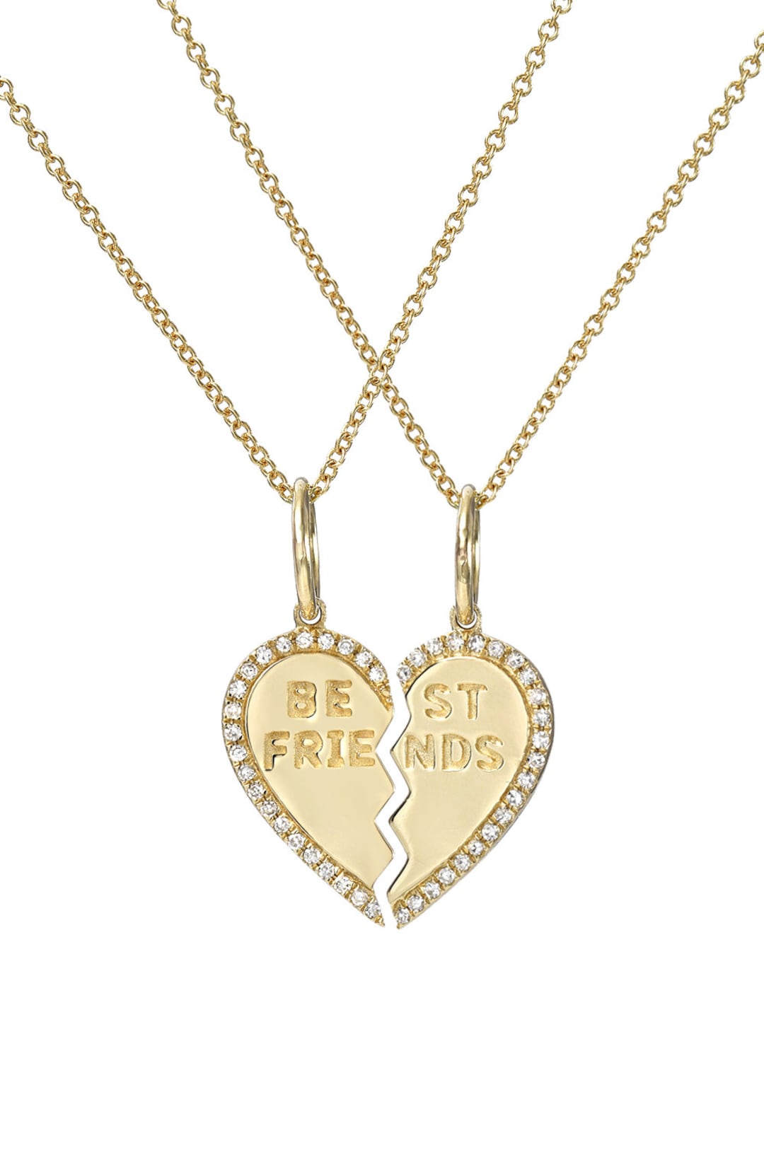 14k Gold Best Friend Necklace Set - Etsy