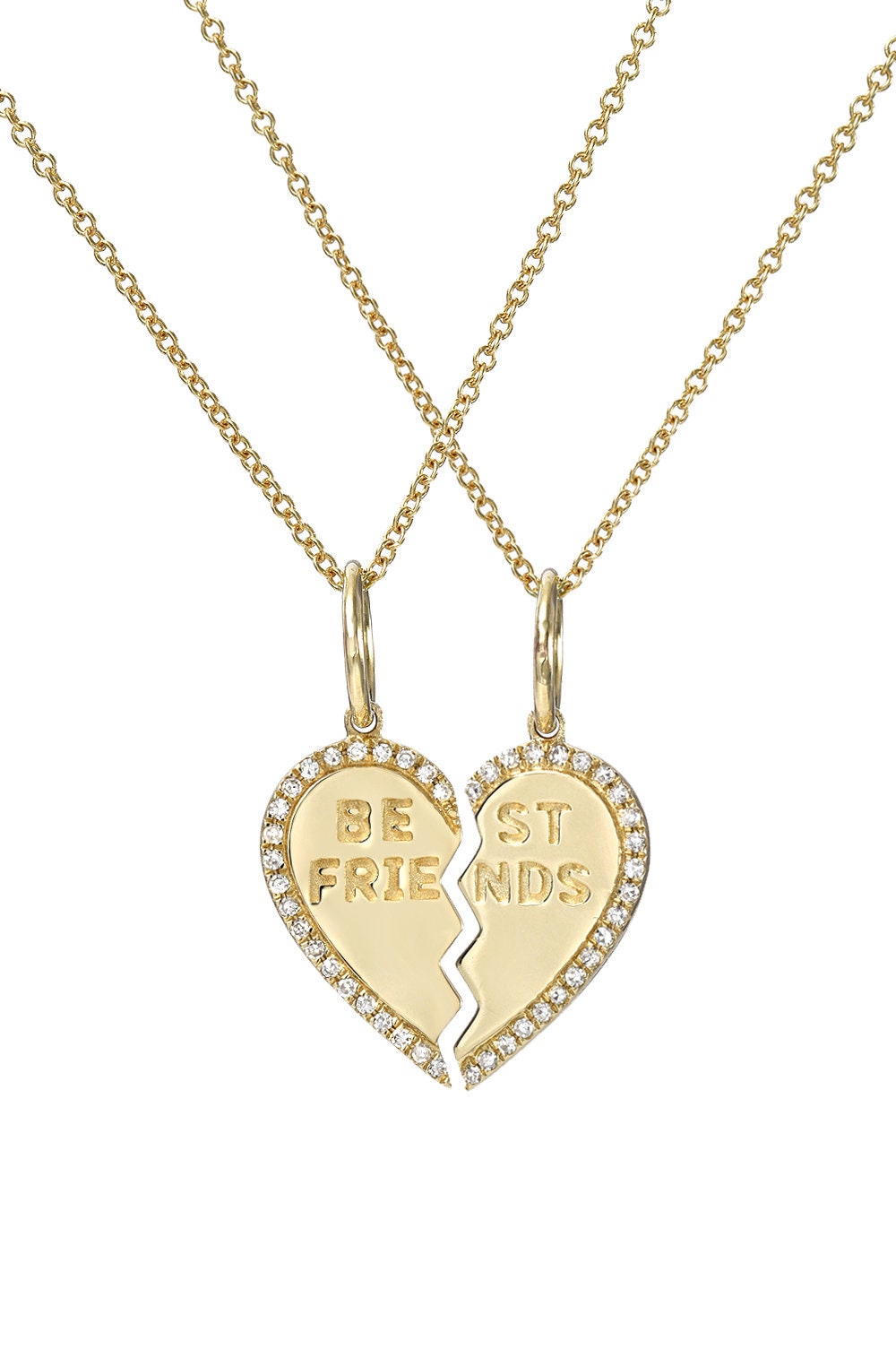 14k Gold Best Friend Necklace Set | Etsy