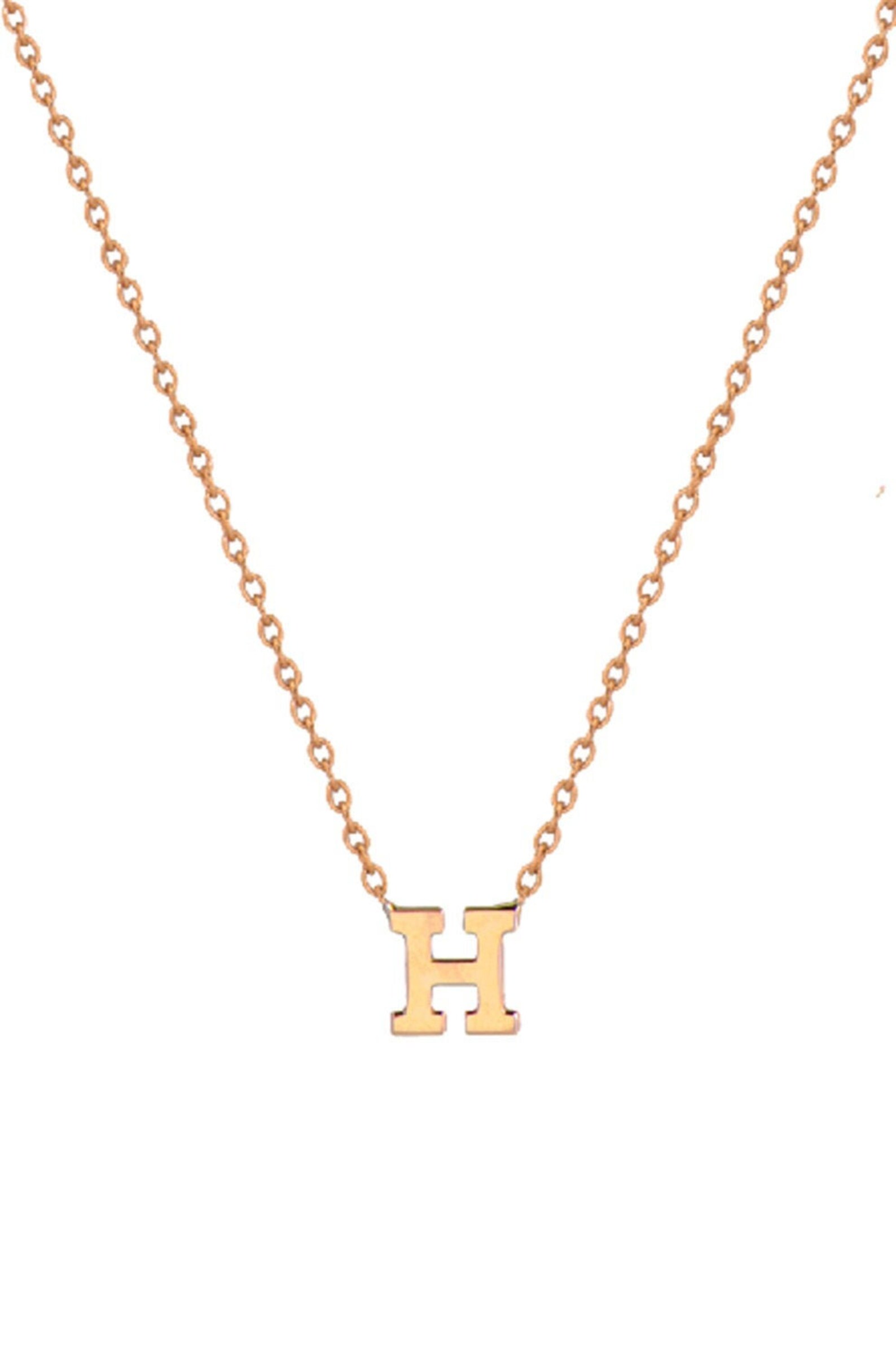 14k Gold Letter Necklace - Etsy