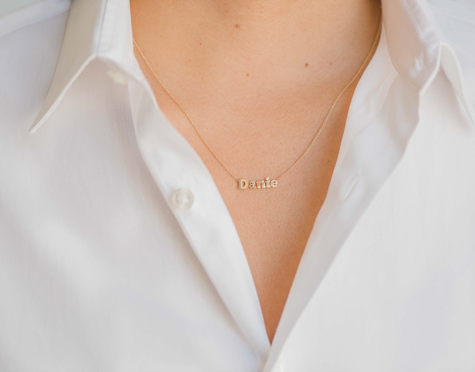 14k Gold Script Name Necklace Gold Name Necklace | Etsy