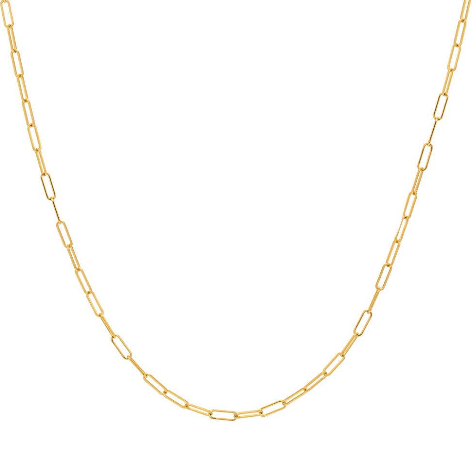 14k Gold Open Link Chain Necklace - Etsy