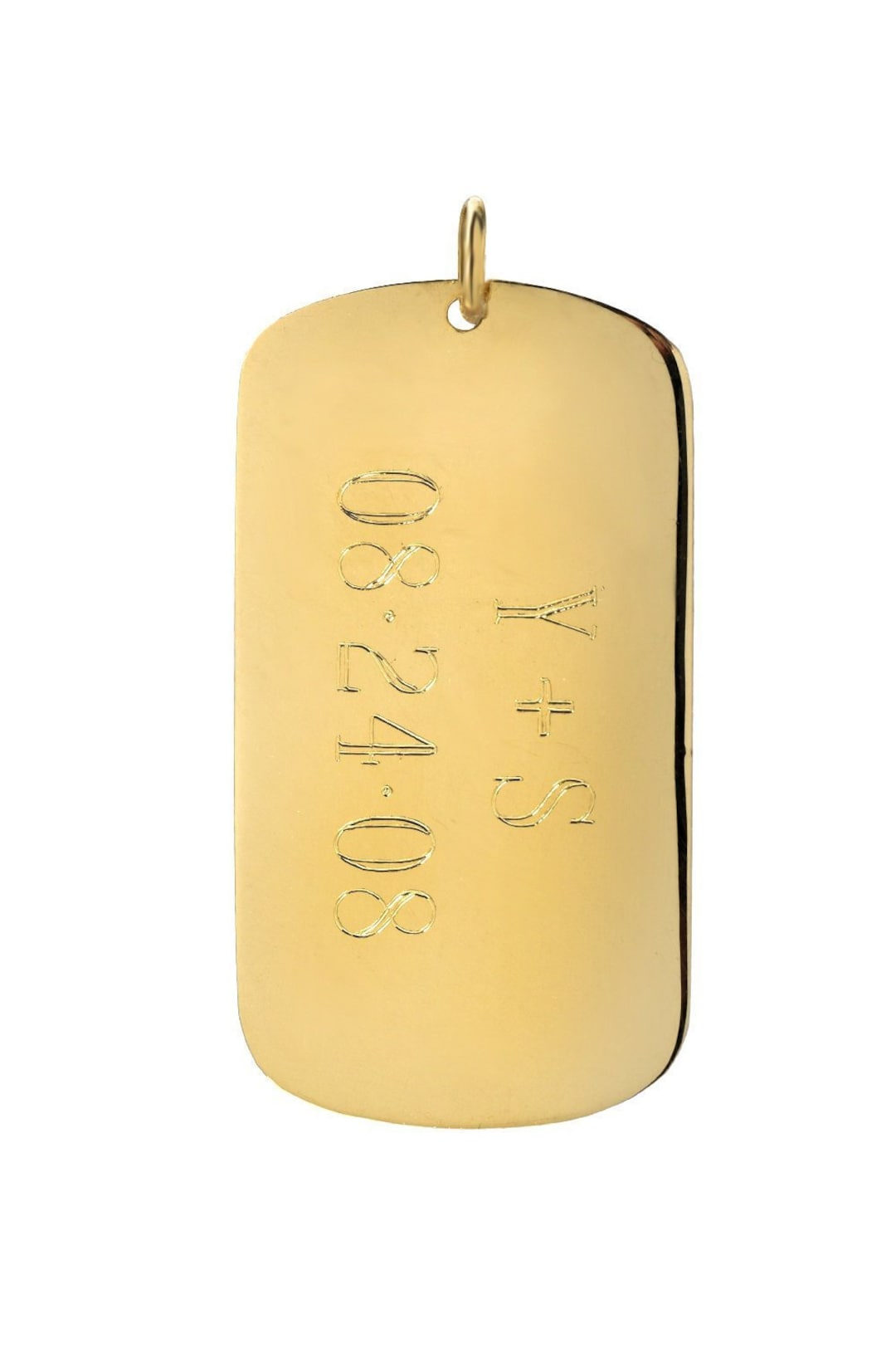 14k Gold Engraved Dog Tag Pendant - Etsy