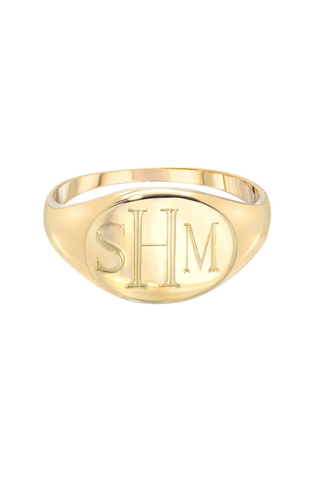 14k Gold Monogram Signet Ring - Etsy