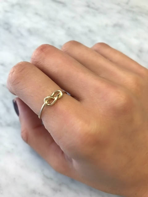 14k Gold Knot Ring Solid Gold Dainty Knot - Etsy
