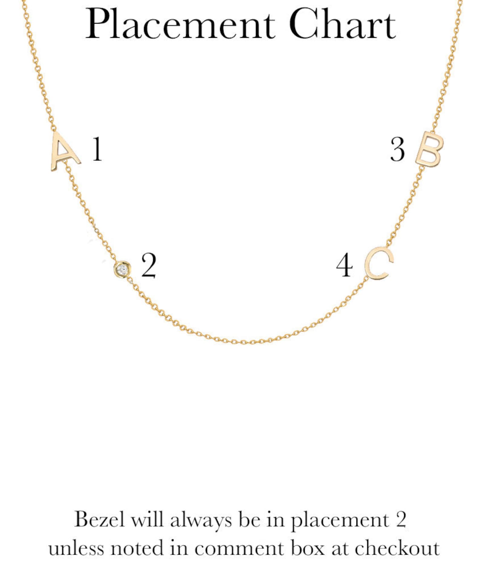 14k Gold Letter Necklace With Small Diamond - Etsy