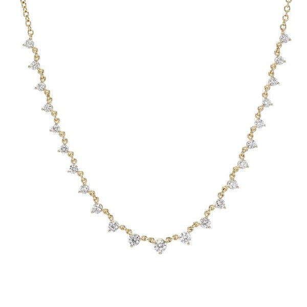 Graduated Diamond Necklace - Etsy