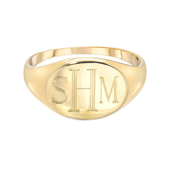 Monogram Signet Ring - Etsy